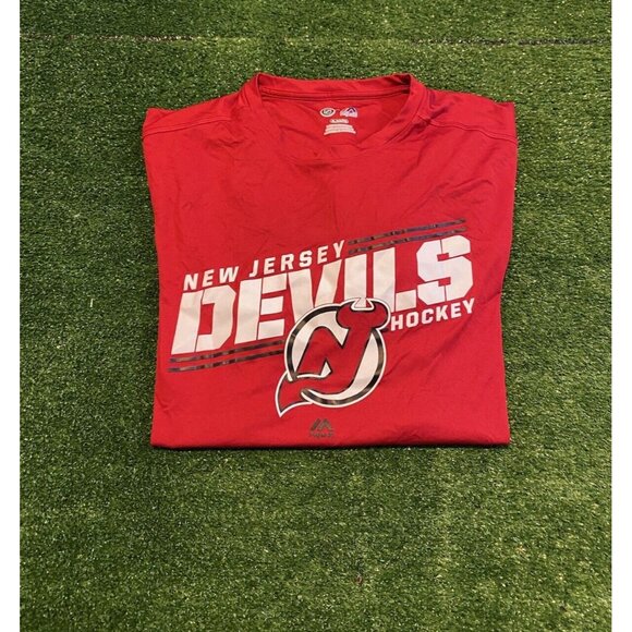 Majestic | Shirts | New Jersey Devils Shirt Mens Extra Large Red Black ...